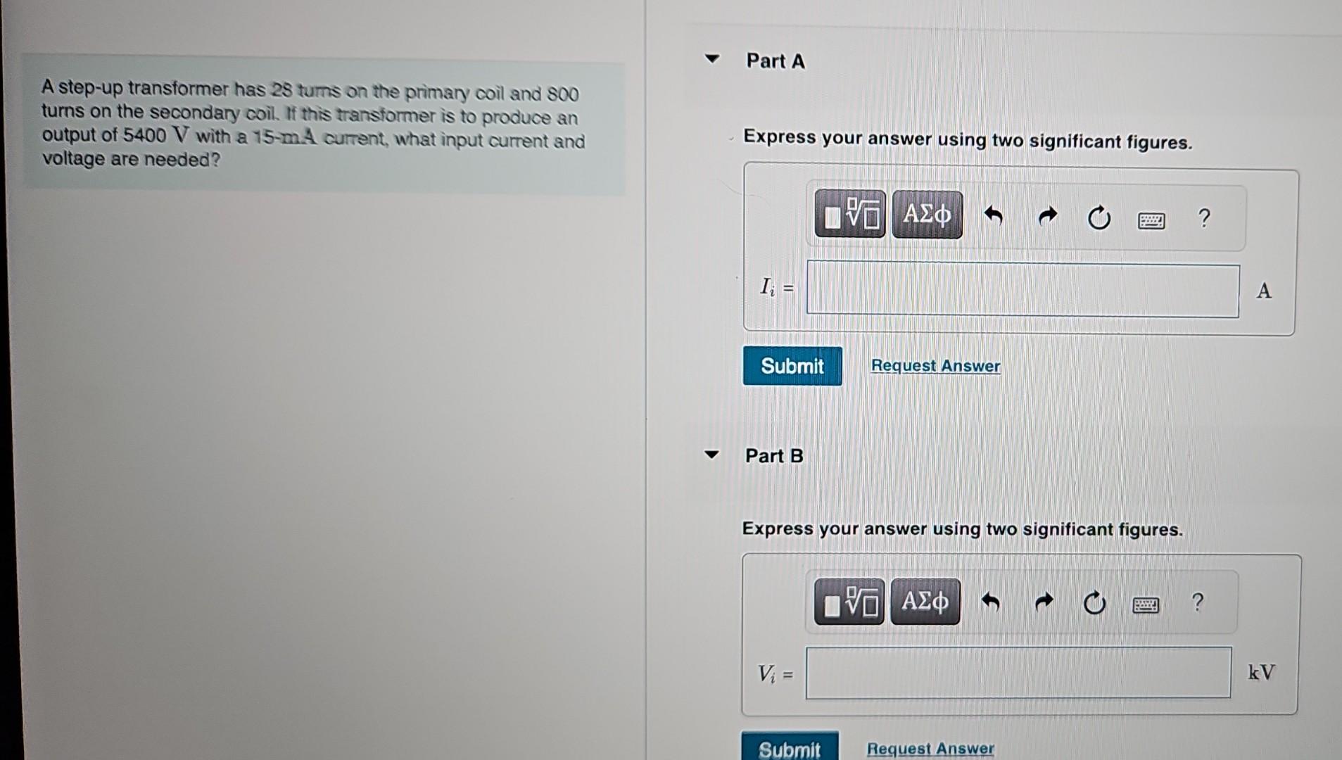 Solved A step-up transformer has 28 tums on the primary coil | Chegg.com