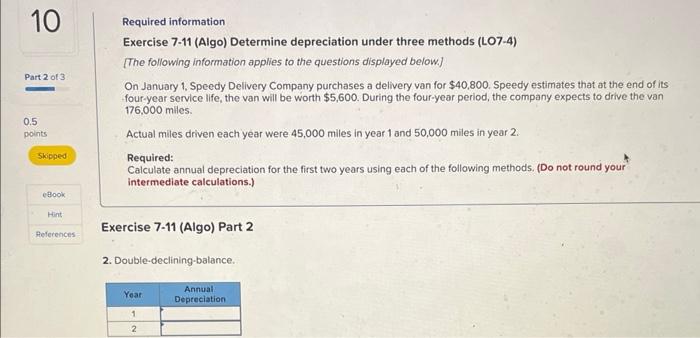 Solved Required information Exercise 7-11 (Algo) Determine | Chegg.com