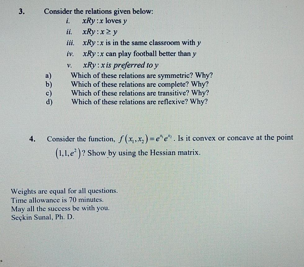 Solved 3. Consider the relations given below: i. xRy :x | Chegg.com