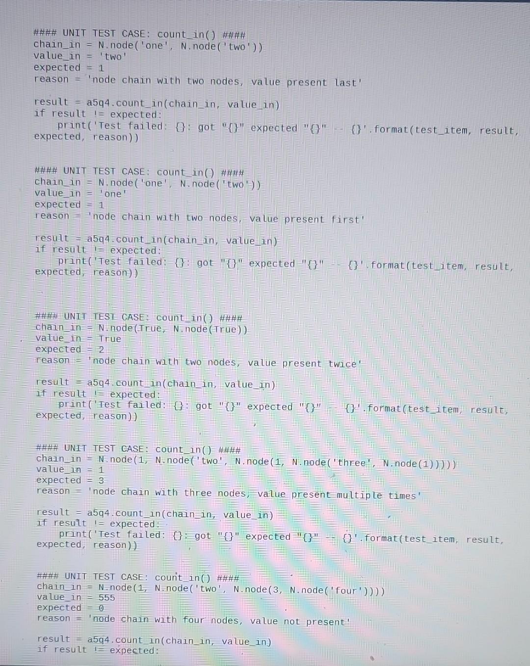 Solved reason = 'node chain with three nodes' result =a5q4. | Chegg.com