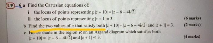 Solved E/P 6 a Find the Cartesian equations of: i the locus | Chegg.com