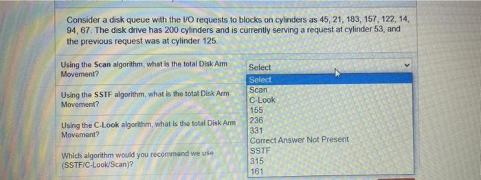 Solved Consider a disk queue with the lo requests to blocks | Chegg.com