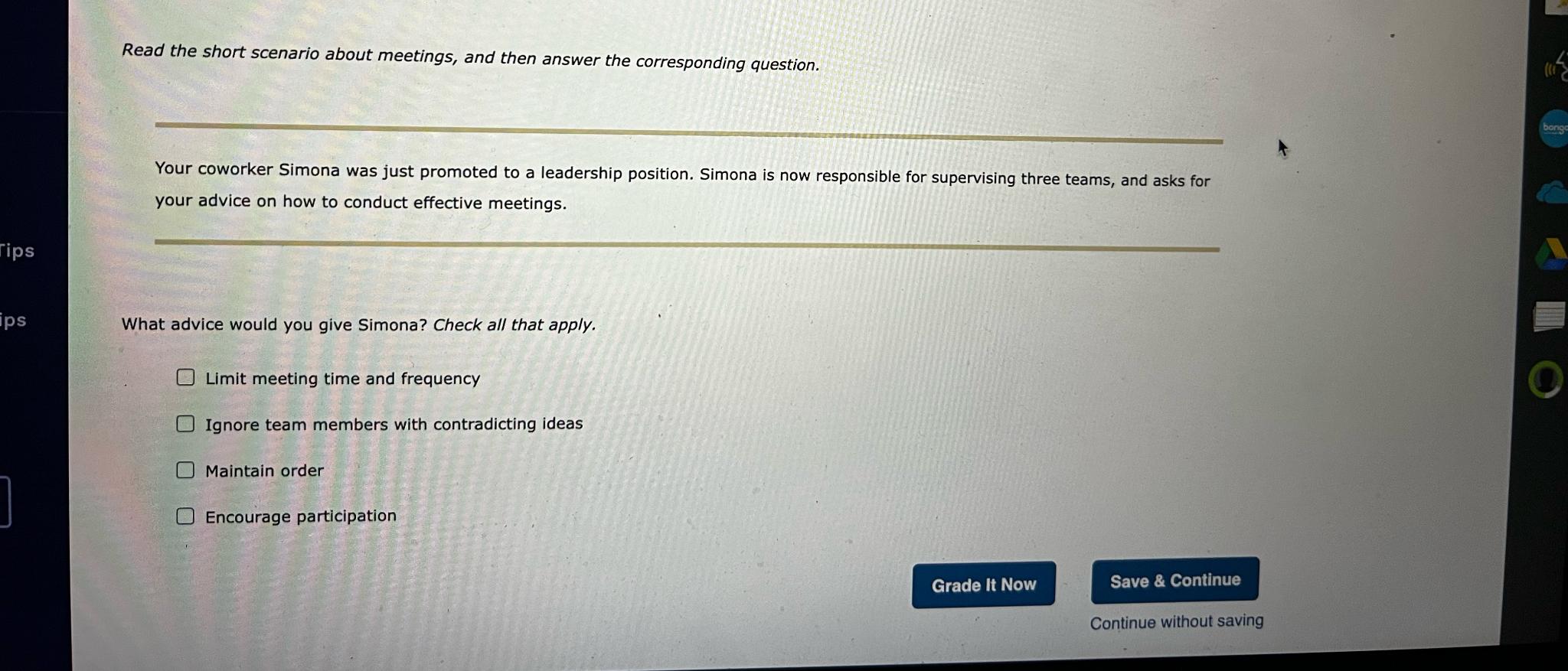 Solved Read the short scenario about meetings, and then | Chegg.com