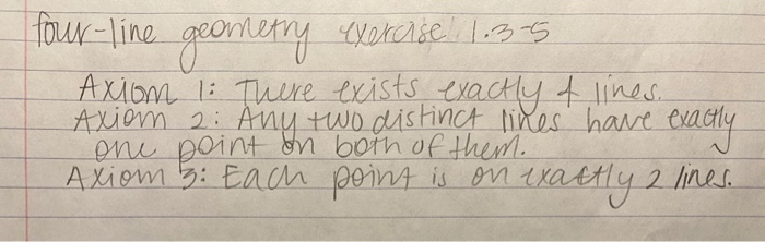 Solved Example 1.4.4 The four-line geometry discussed in | Chegg.com