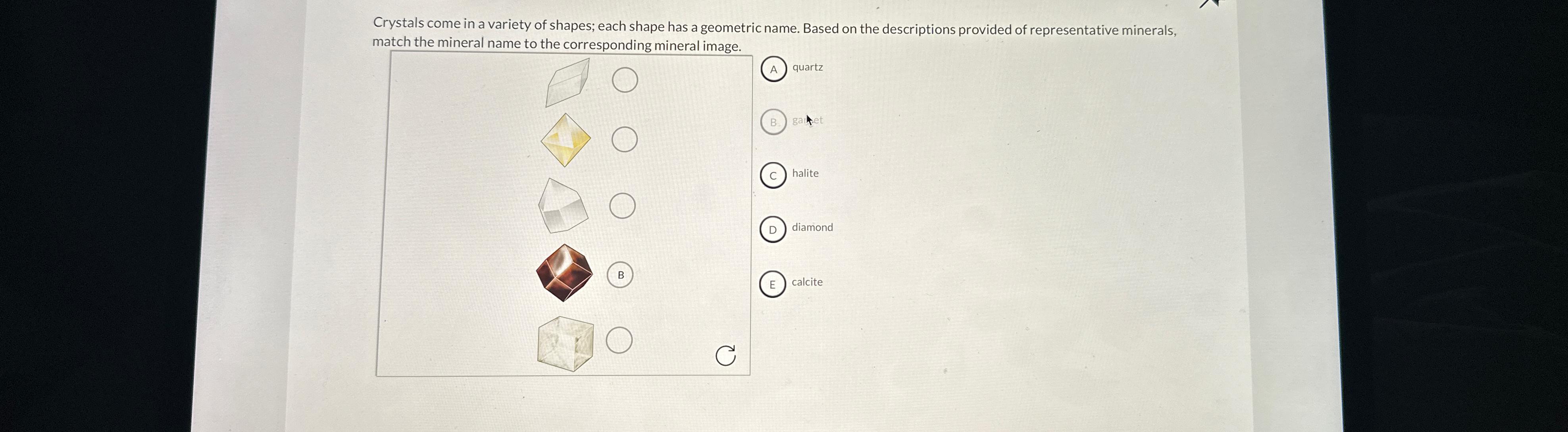 Solved Crystals come in a variety of shapes; each shape has | Chegg.com