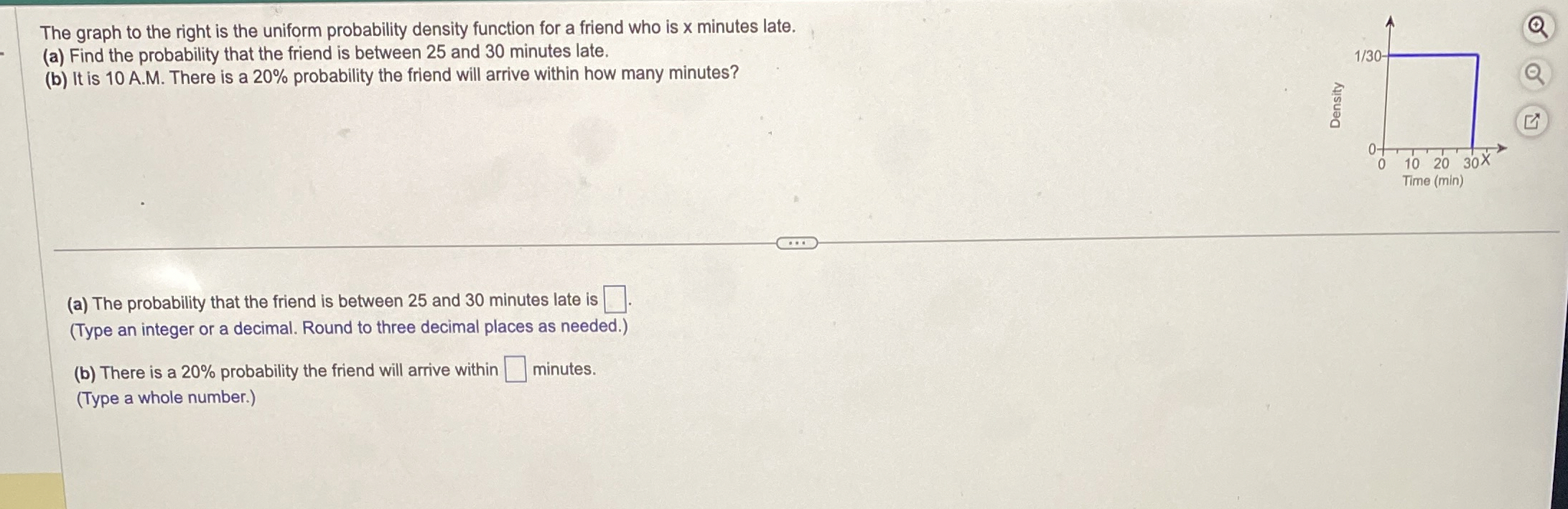 Solved The graph to the right is the uniform probability | Chegg.com
