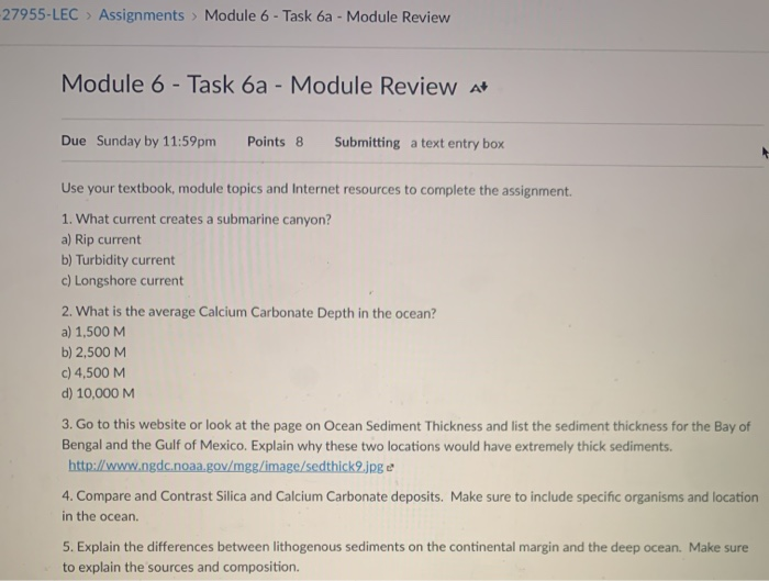 Solved -27955-LEC > Assignments > Module 6 - Task 6a - | Chegg.com