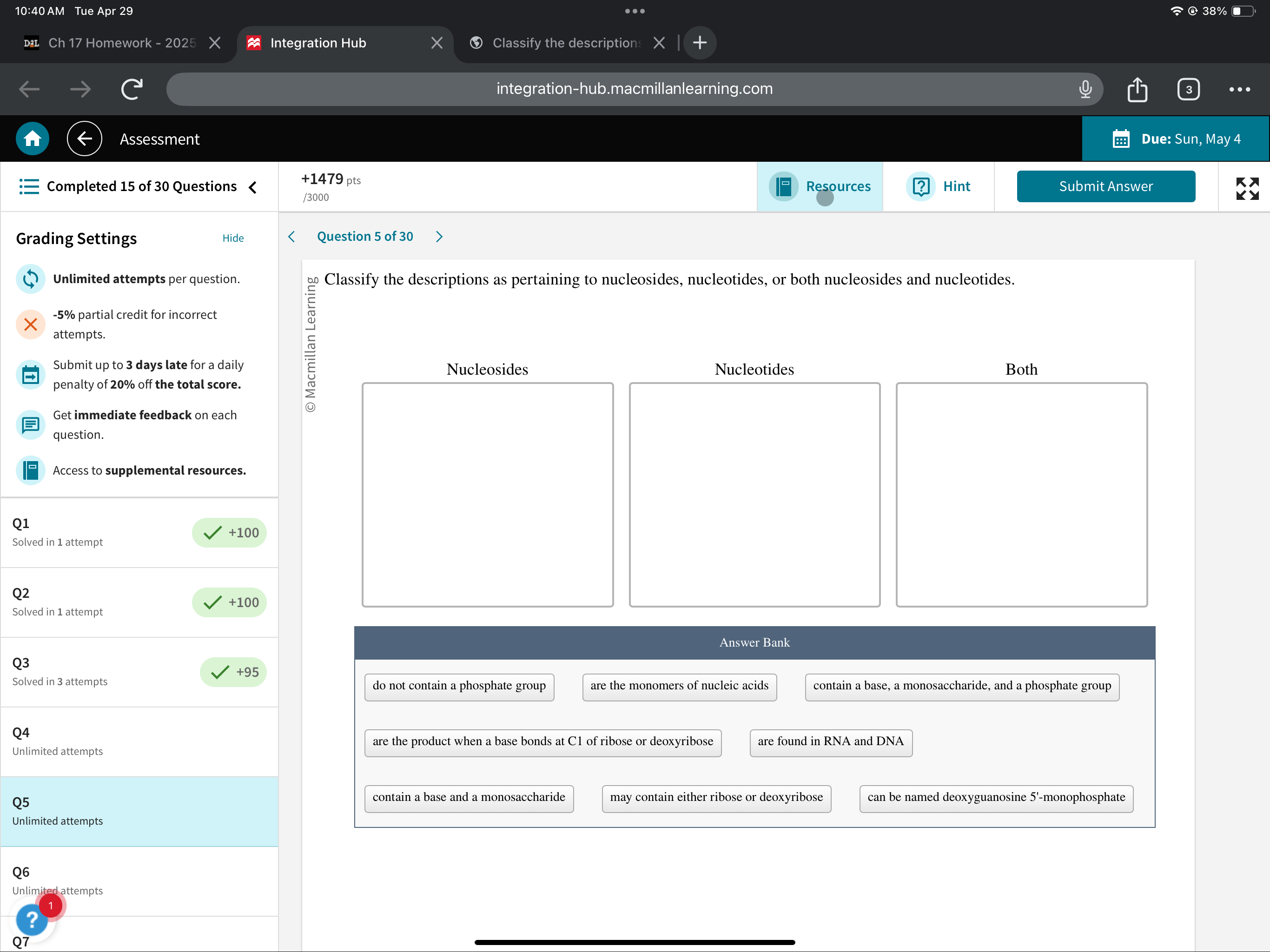 Solved Question 5 ﻿of 30© ﻿Classify the descriptions as | Chegg.com