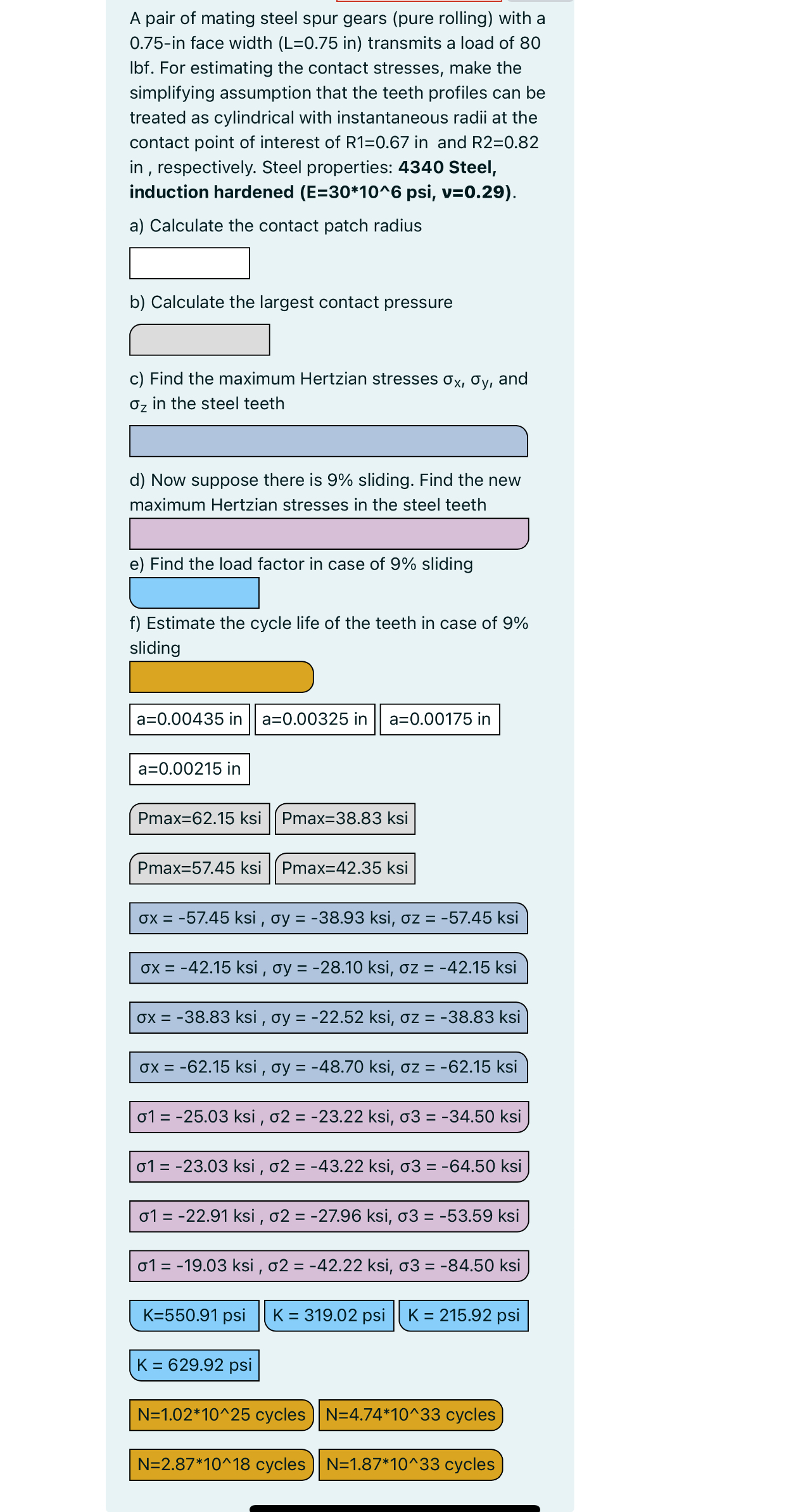 Solved A pair of mating steel spur gears (pure rolling) | Chegg.com