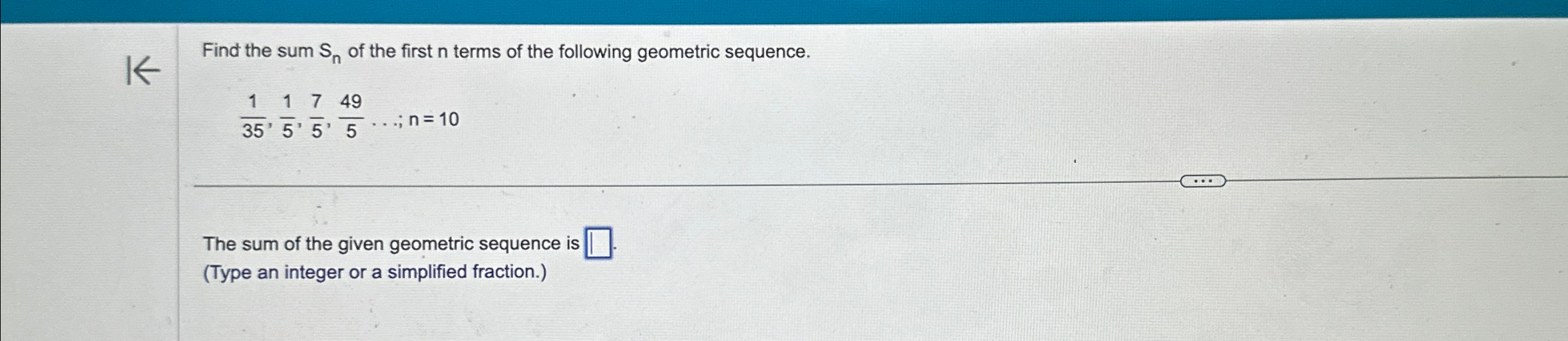 Solved Find the sum Sn ﻿of the first n ﻿terms of the | Chegg.com