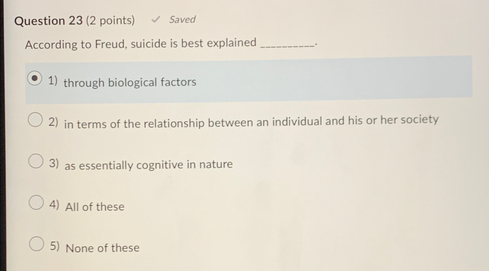 Solved Question 23 (2 ﻿points) ﻿SavedAccording to Freud, | Chegg.com