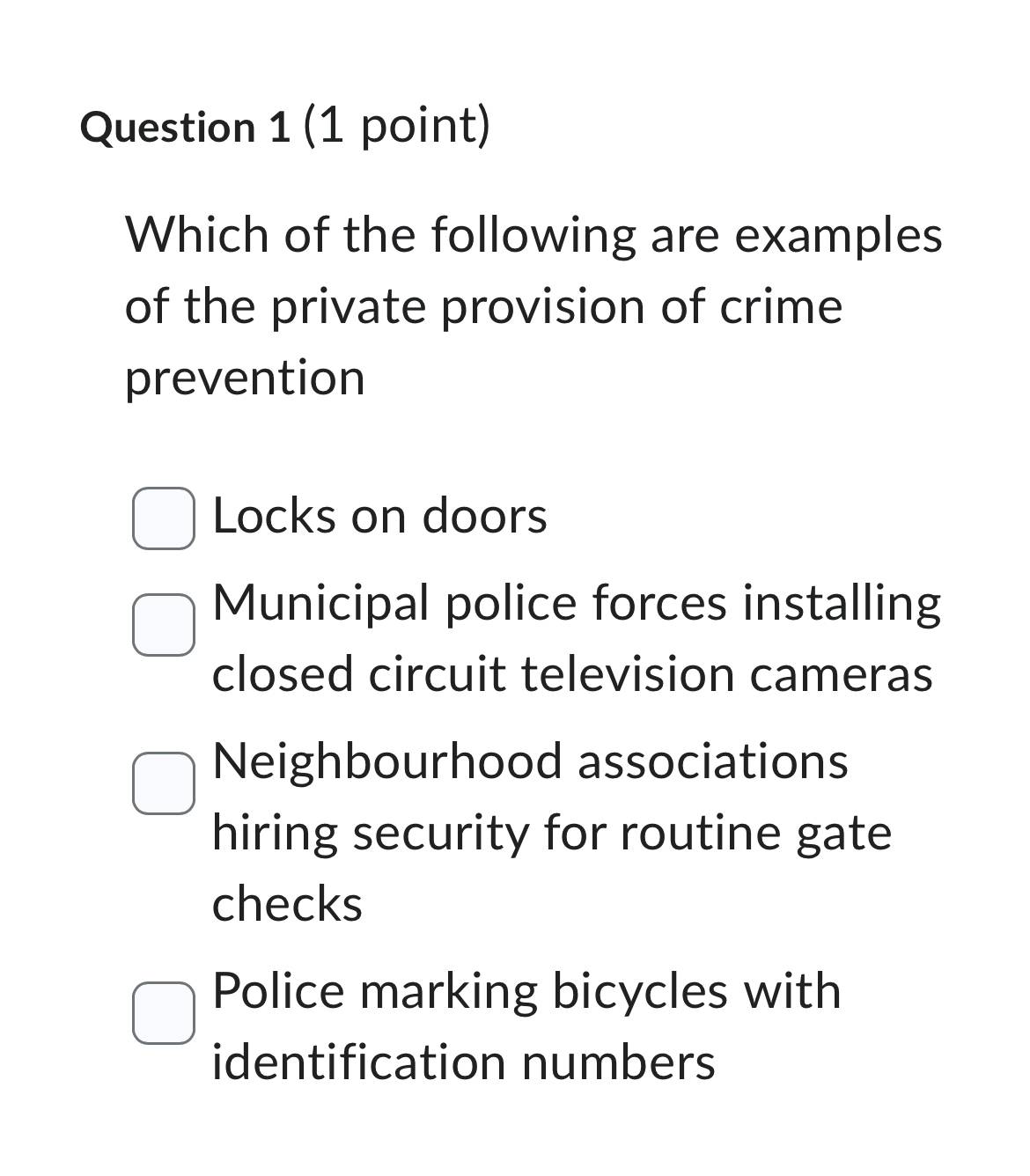 Solved Question 1 (1 ﻿point)Which of the following are | Chegg.com