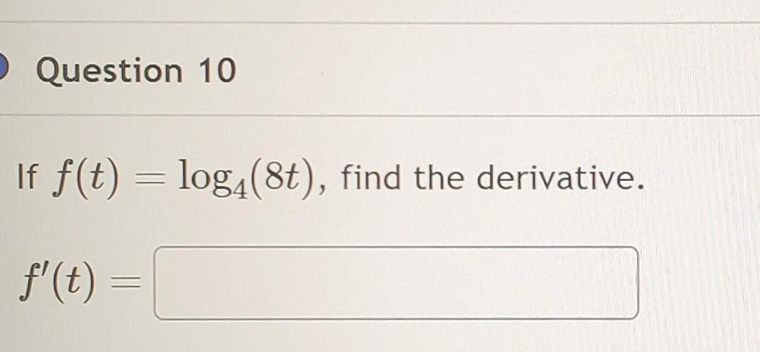Solved f(t)=log4(8t) | Chegg.com