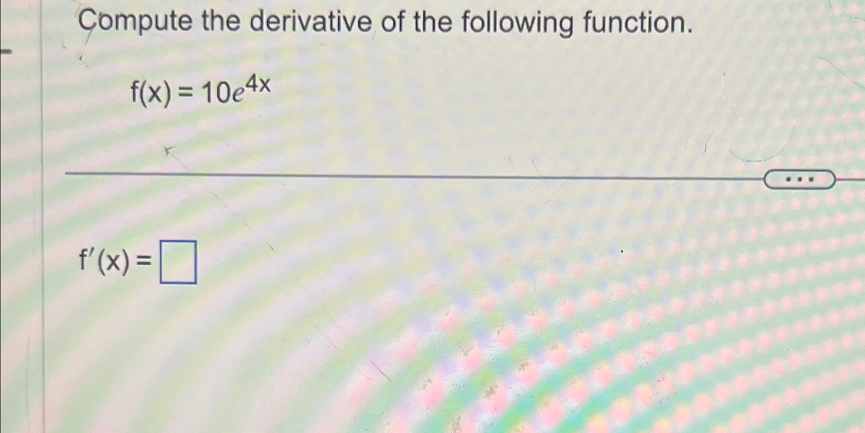 Solved Compute the derivative of the following | Chegg.com