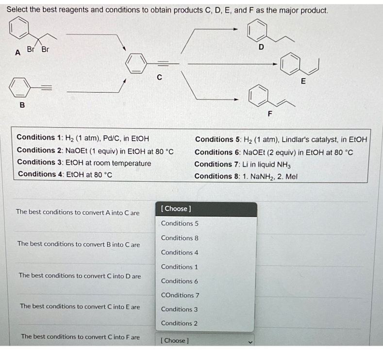 Solved Select the best reagents and conditions to obtain | Chegg.com