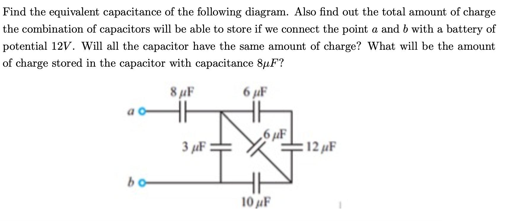 Solved Find the equivalent capacitance of the following | Chegg.com