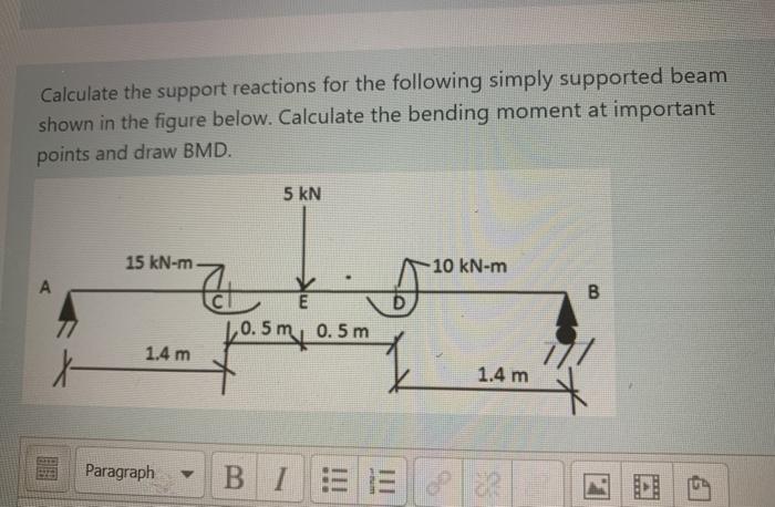 Solved Calculate the support reactions for the following | Chegg.com