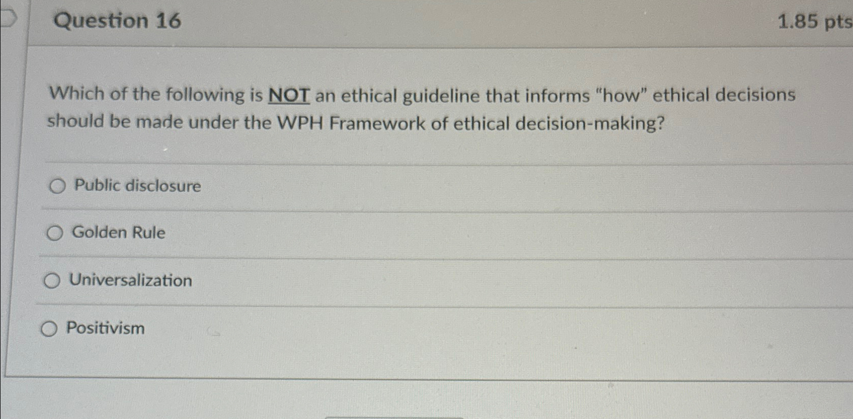 Solved Question 161.85ptsWhich of the following is NOT an | Chegg.com