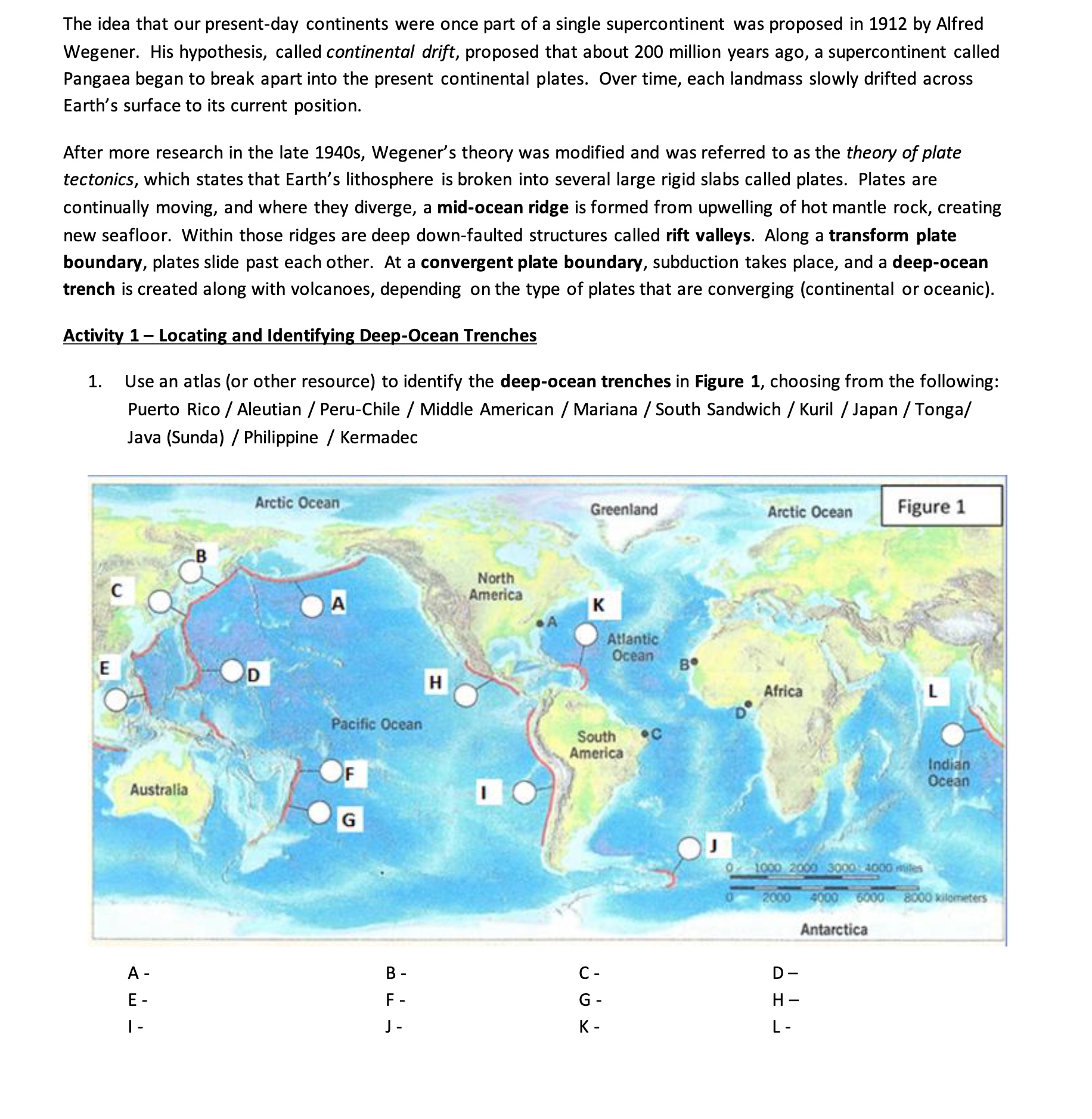 Solved The idea that our present-day continents were once | Chegg.com