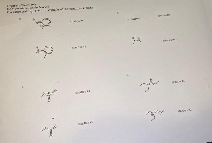 Solved Organic Chemistry Homework on Curly Arrows. For each | Chegg.com