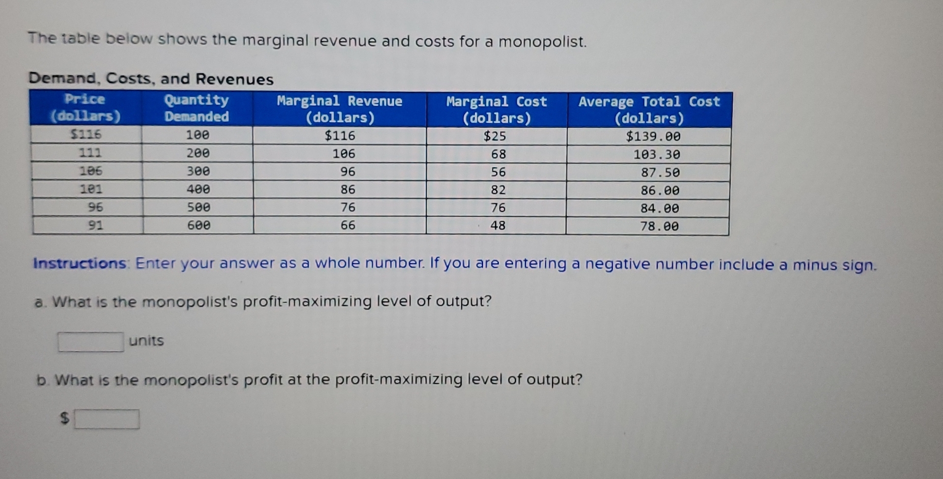 High Quality SOLUTION The table below shows the marginal revenue and costs | Chegg.com