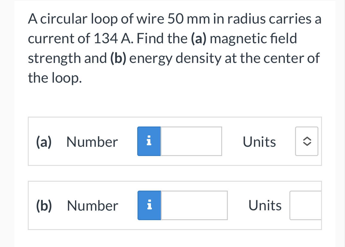 Solved A circular loop of wire 50mm ﻿in radius carries a | Chegg.com