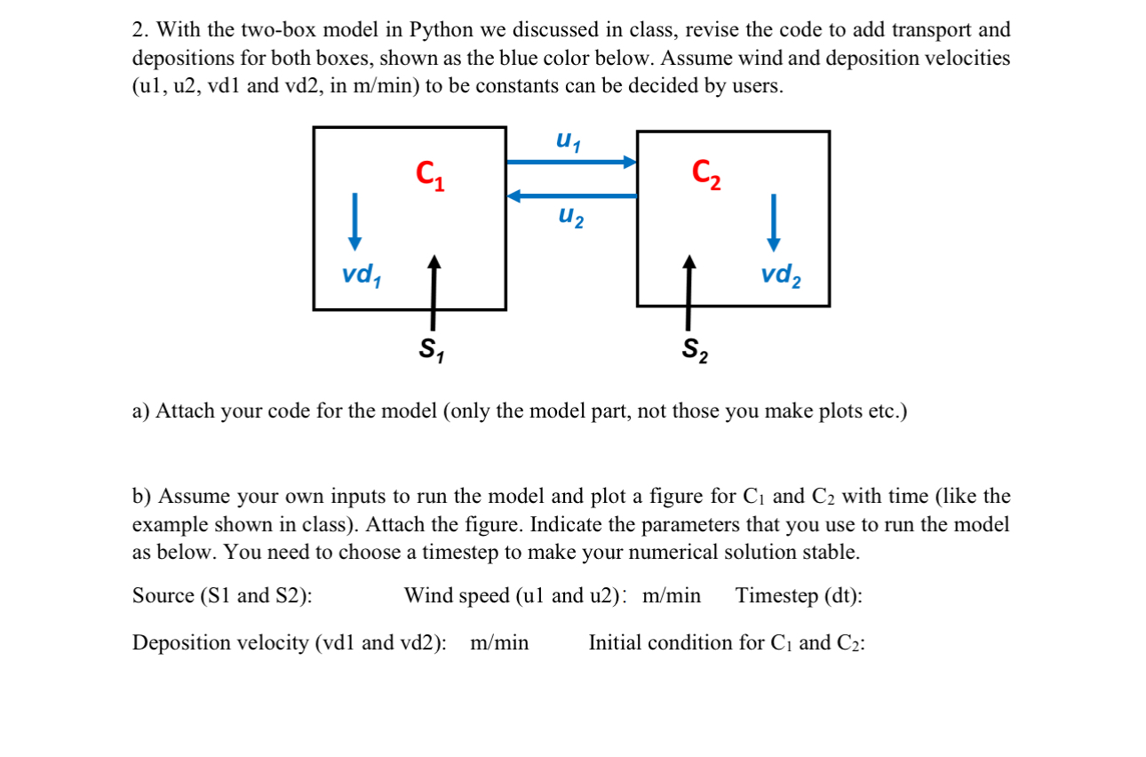 Solved With the two-box model in Python we discussed in | Chegg.com