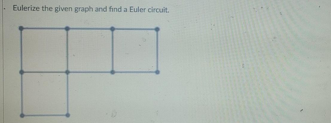 Solved Eulerize the given graph and find a Euler circuit. | Chegg.com