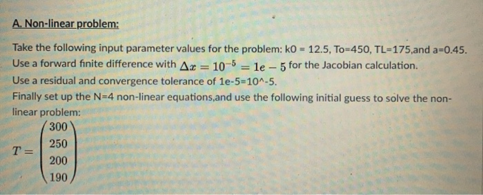 A. Non-linear problem: Take the following input | Chegg.com