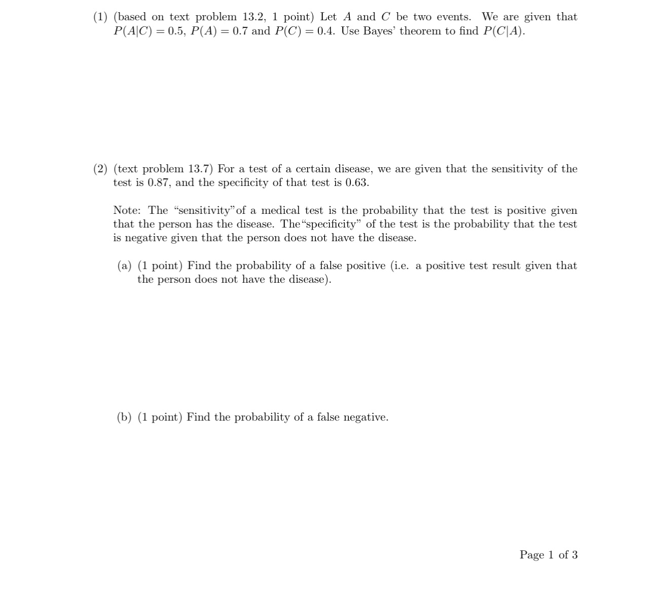 Solved (1) (based on text problem 13.2,1 point) Let A and | Chegg.com Solved (1) (based on text problem 13.2,1 point) Let A and | Chegg.com