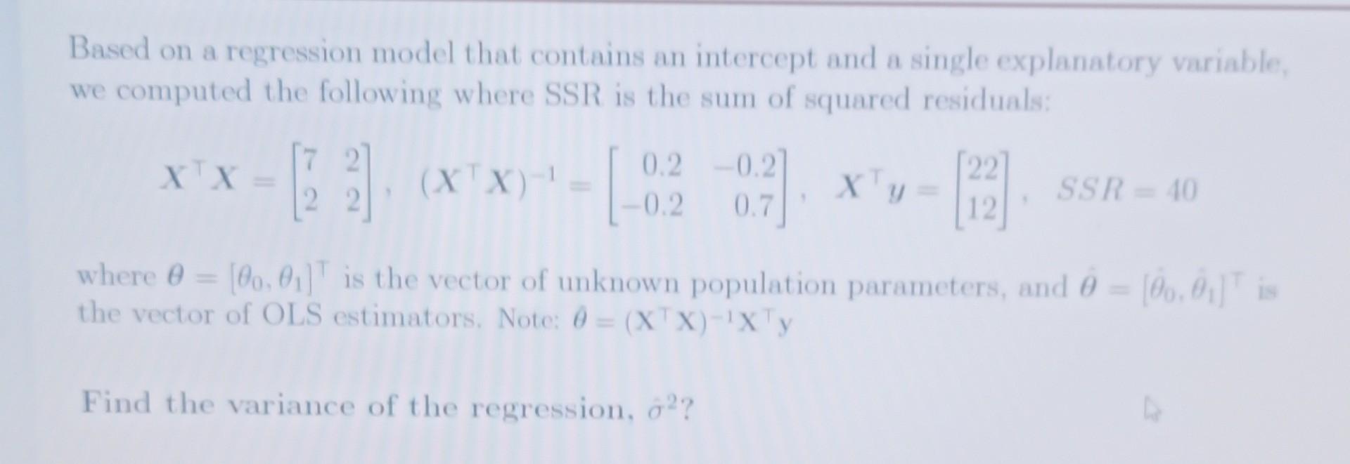 Solved Based On A Regression Model That Contains An