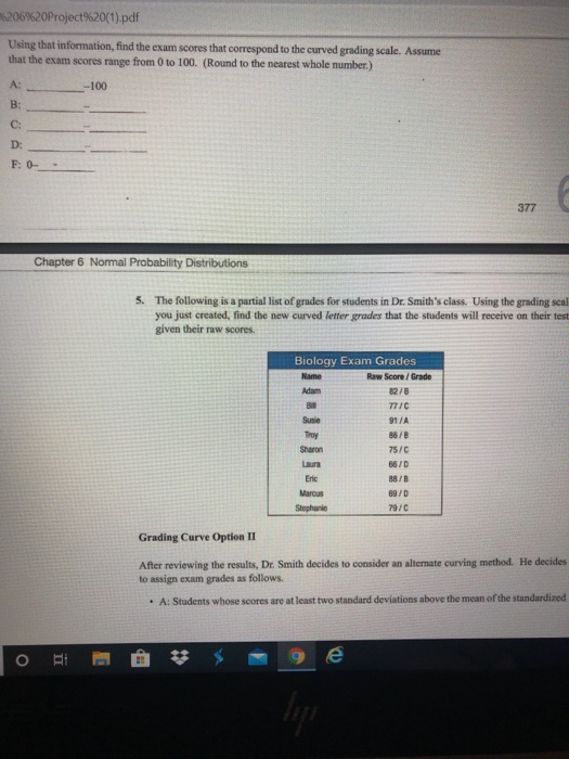 Chapter%206%20Project%20(1).pdf Curving Grades Using | Chegg.com