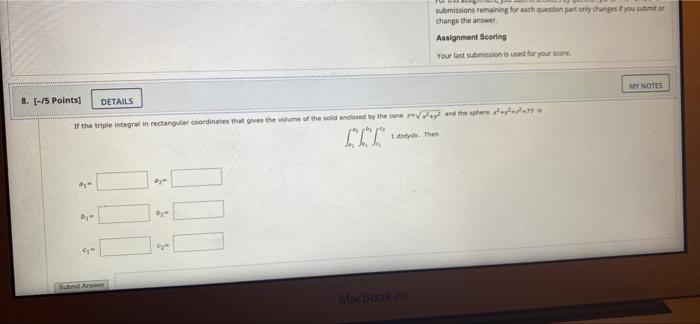 Solved Submissions remaining for each question part only | Chegg.com