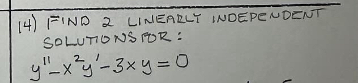 Solved FIND 2 ﻿LINEARLY INDEPENDENT SOLUTIONS | Chegg.com