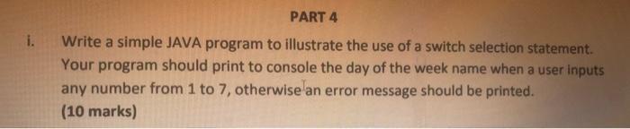 Write a simple JAVA program to illustrate the use of | Chegg.com