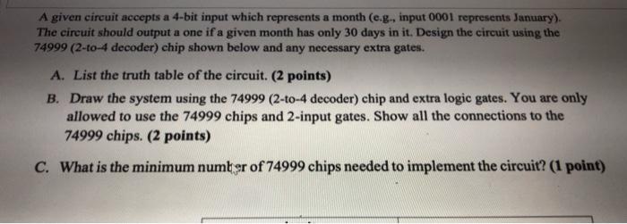 Solved A given circuit accepts a 4-bit input which | Chegg.com