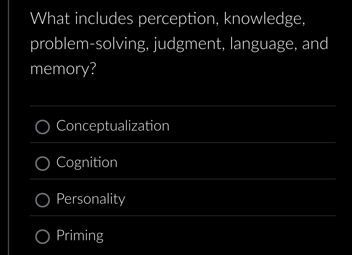 Solved How to solve What includes perception, knowledge, | Chegg.com