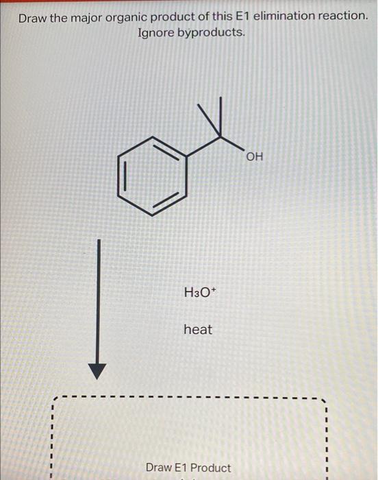 Solved Draw the major product of this E1 reaction. Ignore | Chegg.com