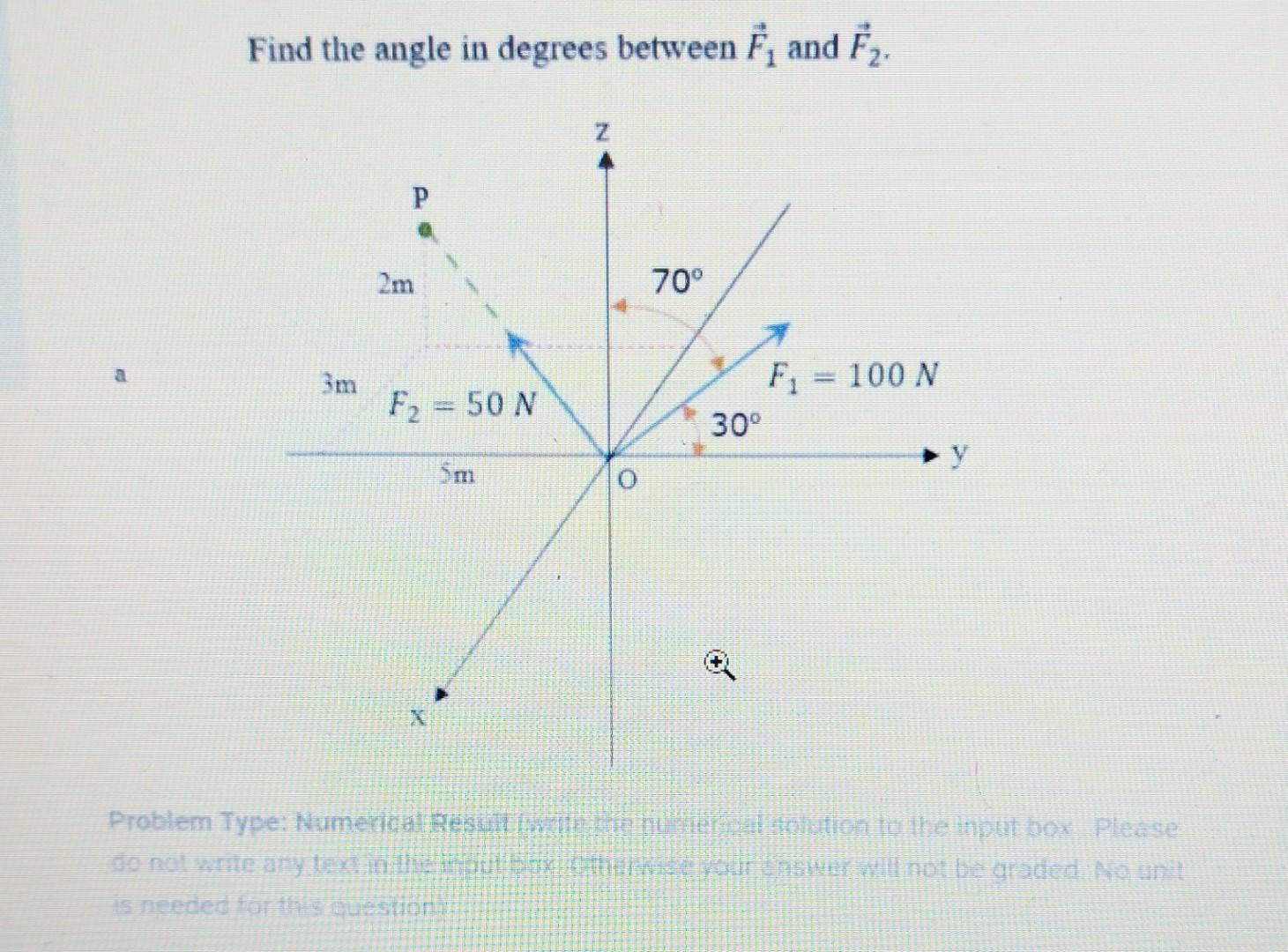 Solved Find the angle in degrees between F1 and F2. a | Chegg.com