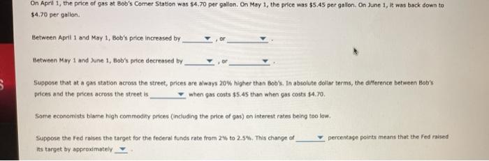 Solved On April 1, the price of gas at Bob's Comer Station | Chegg.com