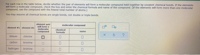 Solved For each row in the table below, decide whether the | Chegg.com