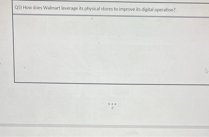 Solved Q5) How does Walmart leverage its physical stores to | Chegg.com