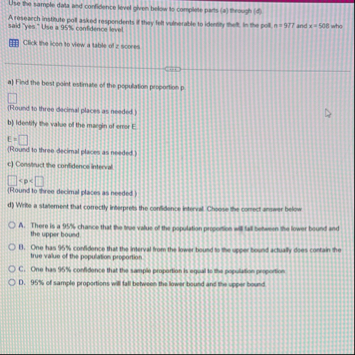Solved Use the sample data and corlidence level ghen below | Chegg.com