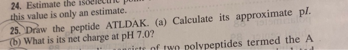 Solved 24. Estimate the isoelu pun this value is only an | Chegg.com