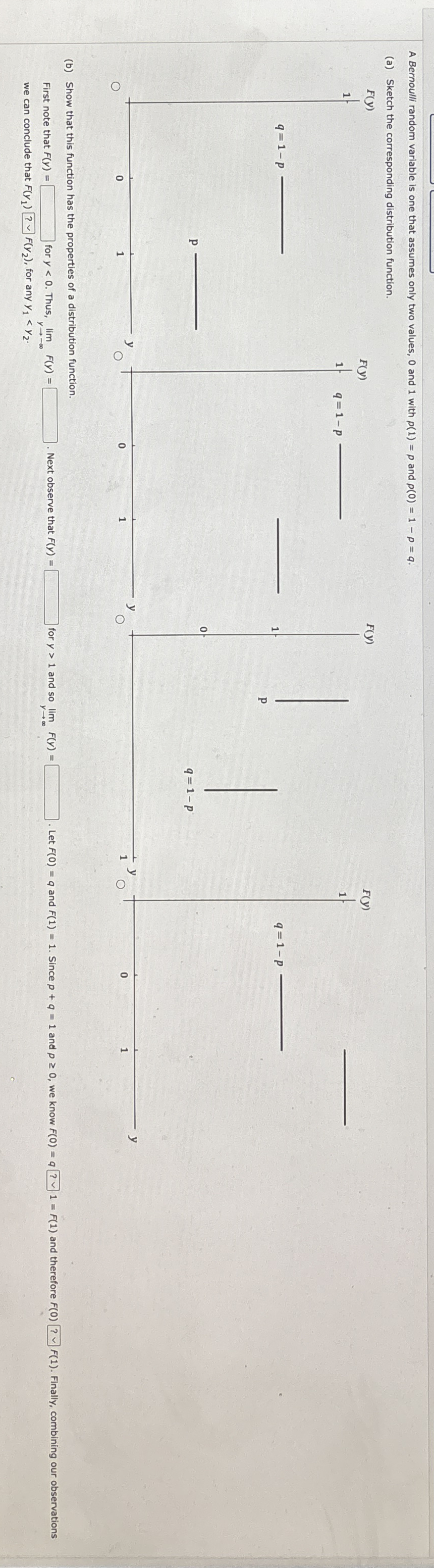 Solved A Bernoulli random variable is one that assumes only | Chegg.com