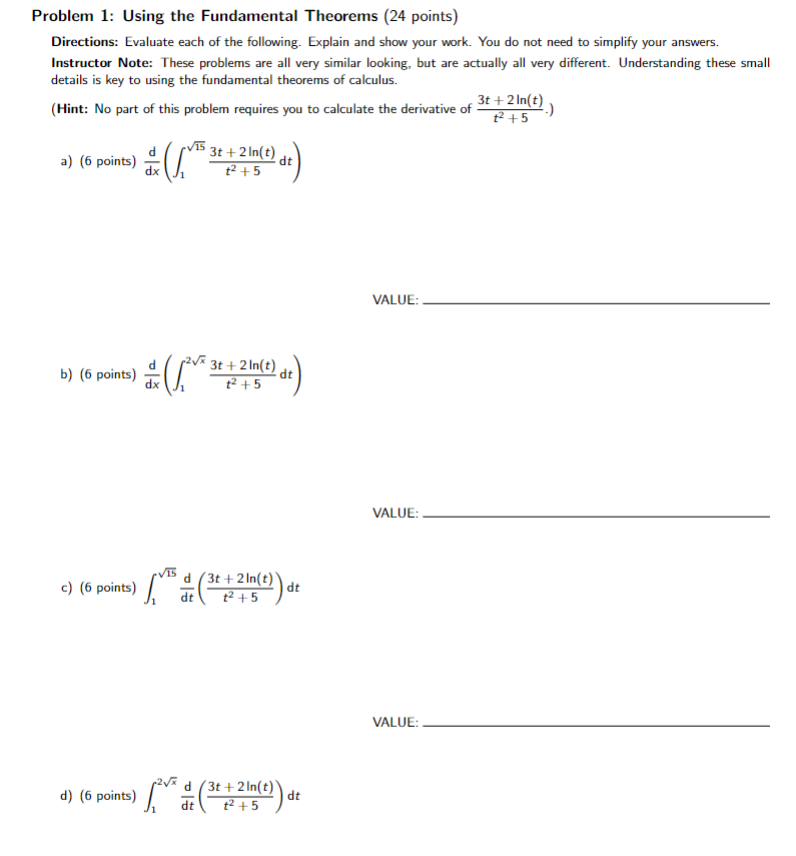 Solved Problem 1: Using the Fundamental Theorems (24 | Chegg.com