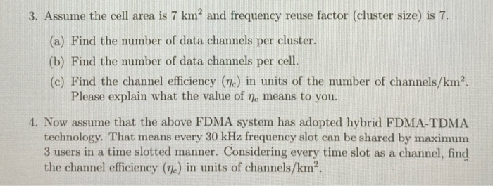 Solved Problem 1 Consider a FDMA system, the system | Chegg.com