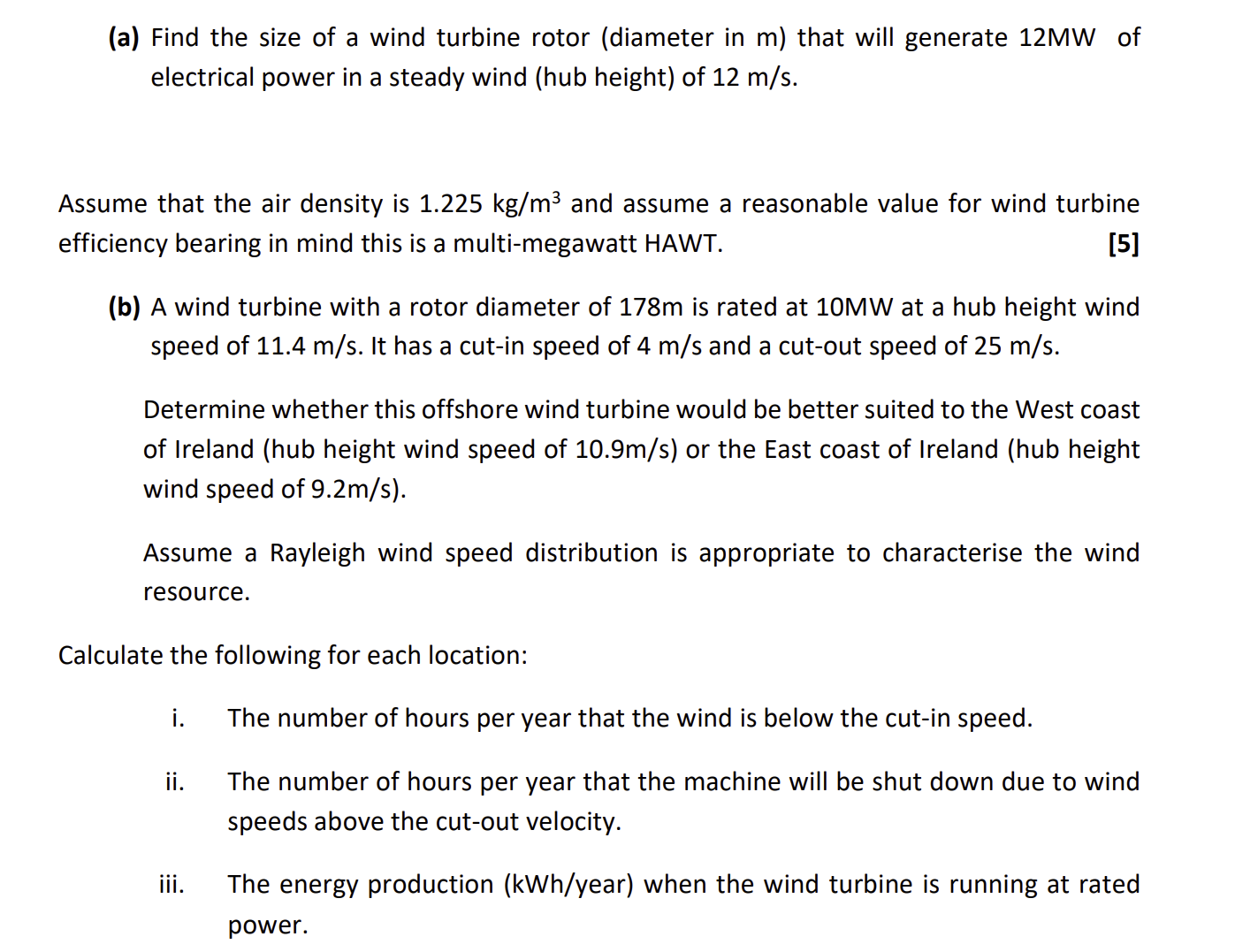 Solved (a) ﻿Find the size of a wind turbine rotor (diameter | Chegg.com