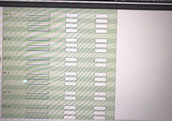 Solved The following items were selected from among the | Chegg.com