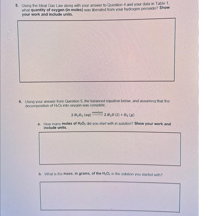 3. Complete Table 1 with your experimental data for | Chegg.com